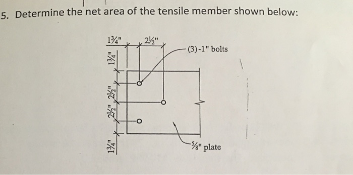 5. Determine the net area of the tensile member shown | Chegg.com