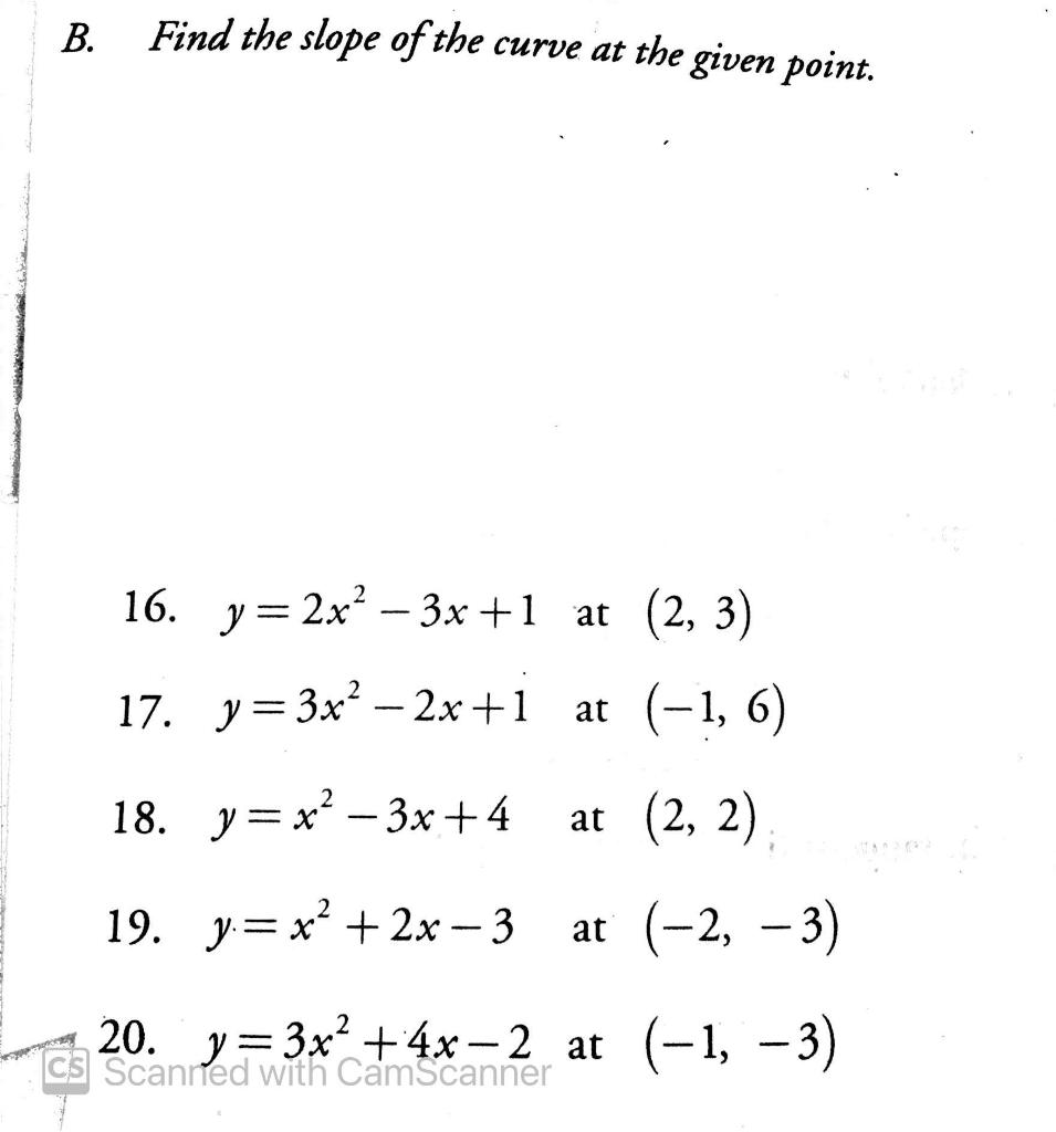 Solved A. Find the derivative for each function. 1. y=6x-2 | Chegg.com