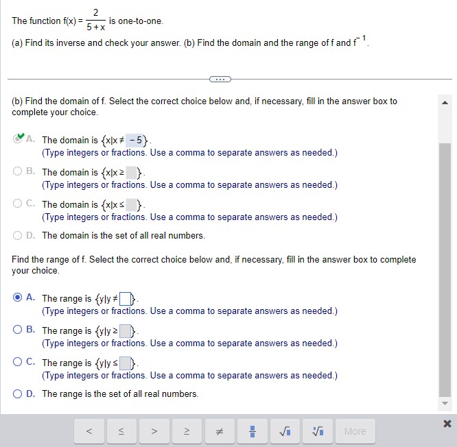 Solved The function f(x)=25+x ﻿is one-to-one.(a) ﻿Find its | Chegg.com