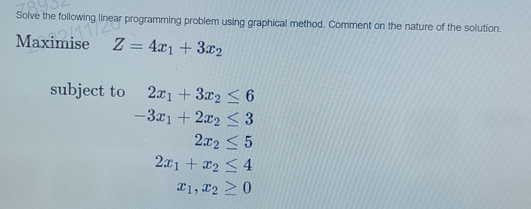 Solved Solve the following linear programming problem using | Chegg.com