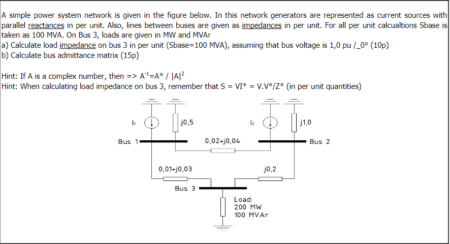 Solved A simple power system network is given in the figure | Chegg.com