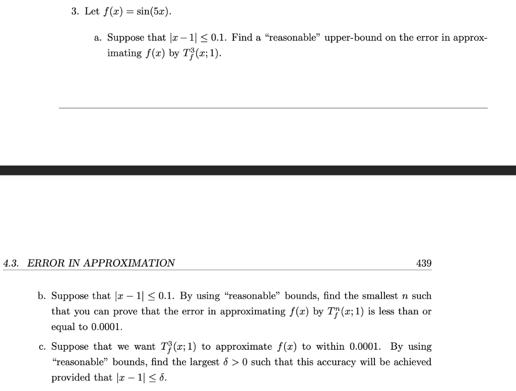 Solved Let f(x)=sin(2x) a. Suppose that ∣x∣≤0.1. Find a | Chegg.com