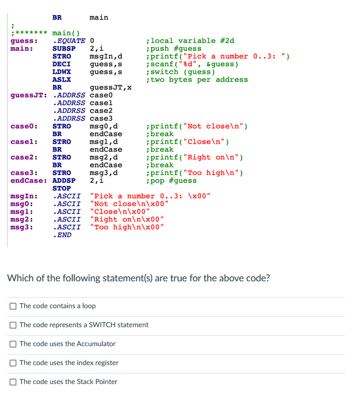 Solved Which of the following statement(s) are true for the | Chegg.com