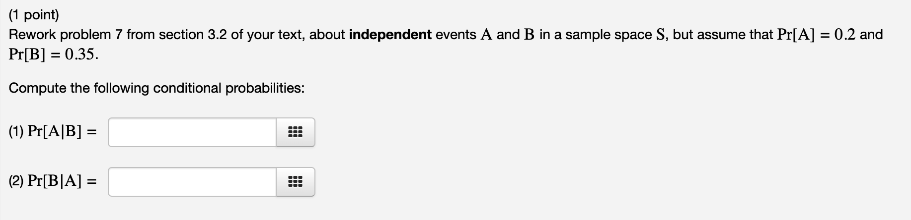 Solved Rework problem 7 from section 3.2 of your text, about | Chegg.com