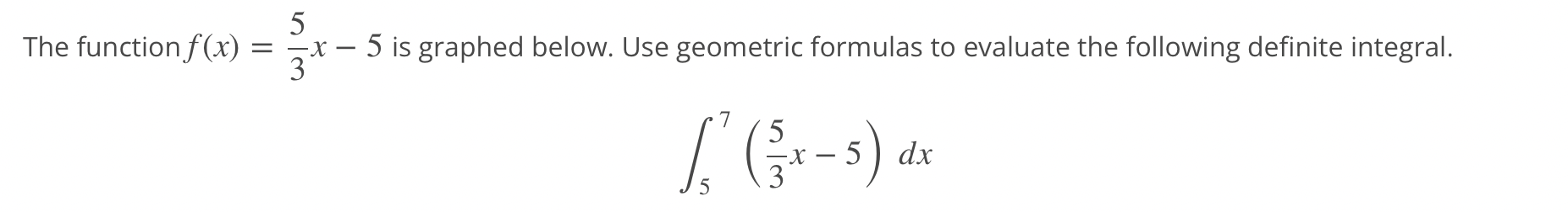 Solved The function f(x)=35x−5 is graphed below. Use | Chegg.com