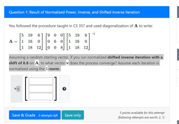 Question 1: Result of Normalized Power, Inverse, and | Chegg.com