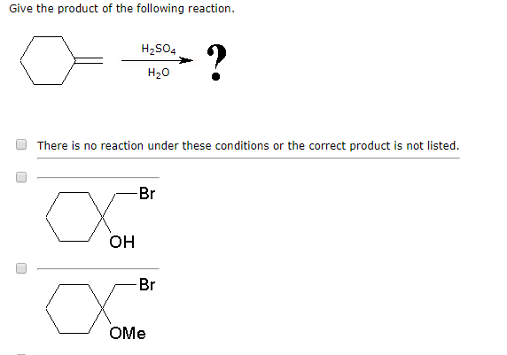 Solved Give the product of the following reaction. H2SO4 H2 | Chegg.com