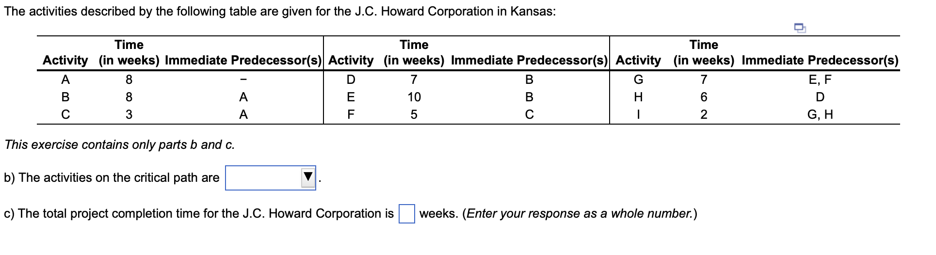 Solved This exercise contains only parts b and c. b) The | Chegg.com