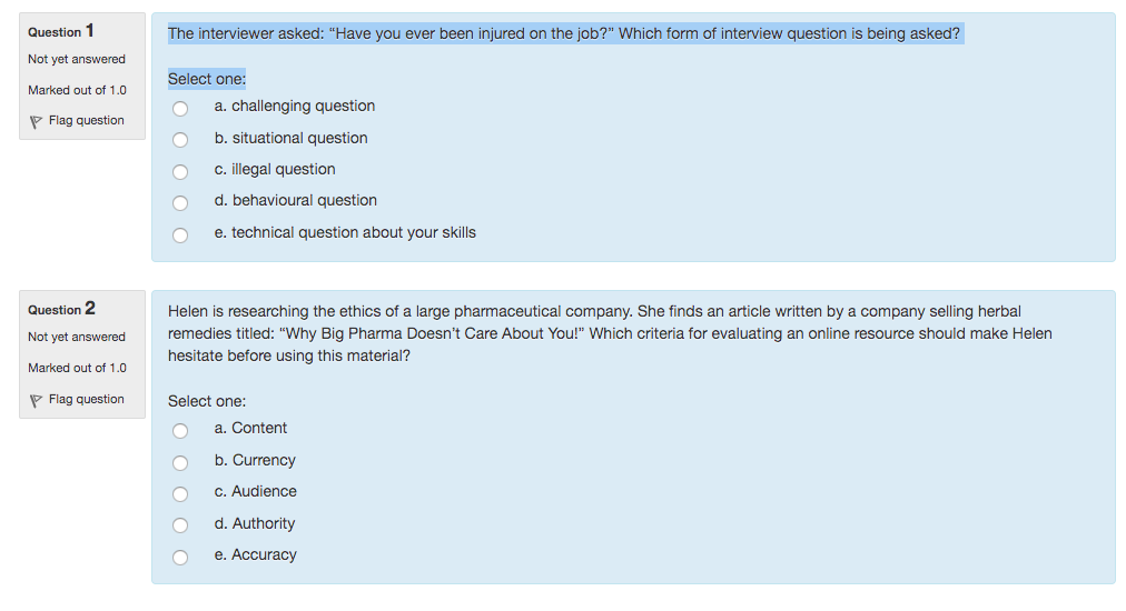 Question 1 The Interviewer Asked Have You Ever Been Chegg