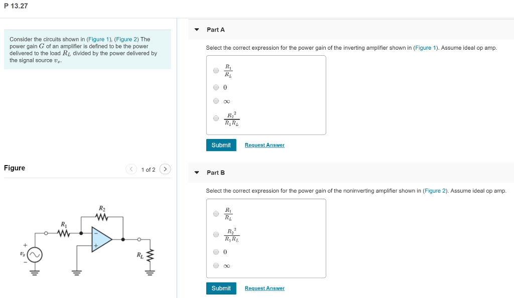 Solved P 13.27 Part A Consider the circuits shown in (Figure | Chegg.com