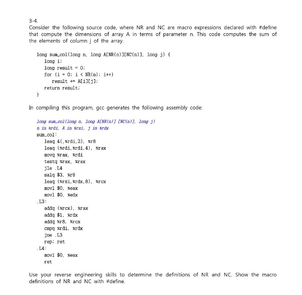 Solved 3-4. Consider the following source code, where NR and | Chegg.com