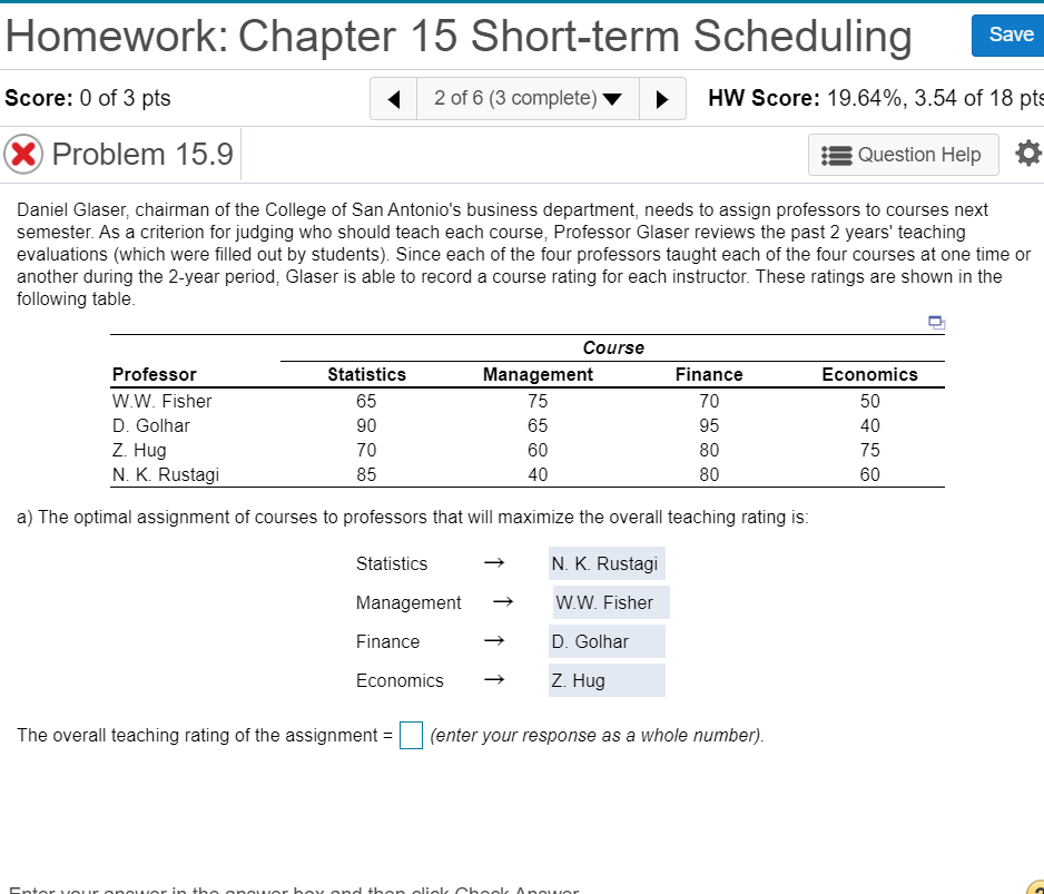 Solved Save Homework: Chapter 15 Short-term Scheduling | Chegg.com
