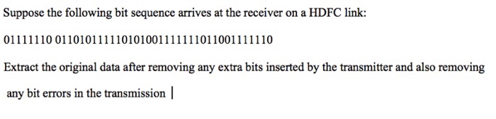 Solved Suppose the following bit sequence arrives at the | Chegg.com
