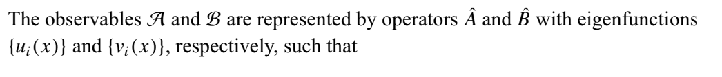Solved The observables A and B are represented by operators | Chegg.com