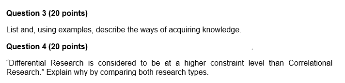 Solved List and, using examples, describe the ways of | Chegg.com