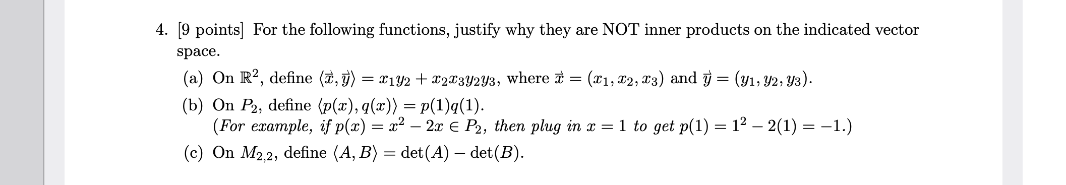 Solved = = . 4. [9 points) For the following functions, | Chegg.com