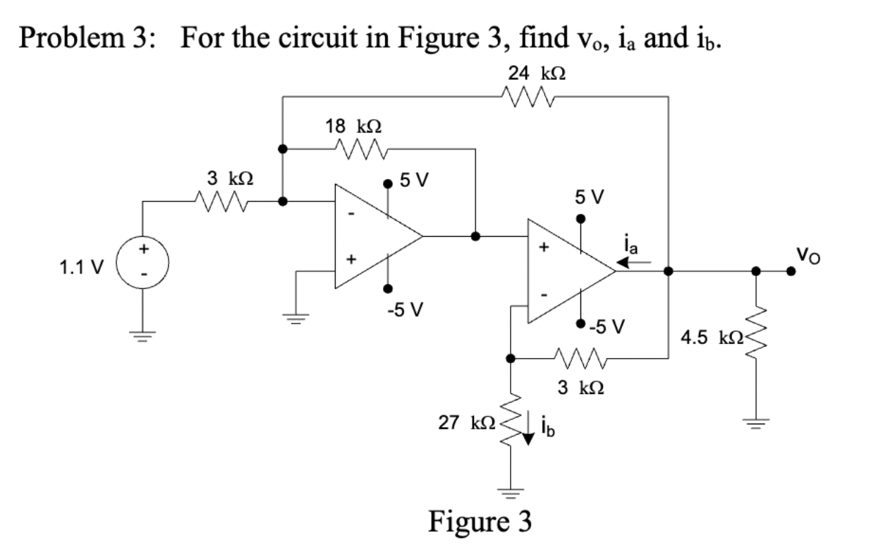 Solved Problem 3: For the circuit in Figure 3, find v0,ia | Chegg.com