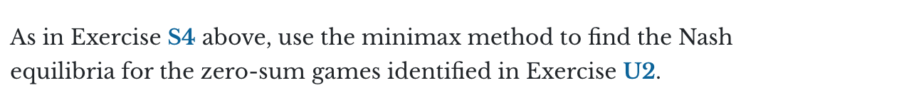 As in Exercise S4 above, use the minimax method to | Chegg.com