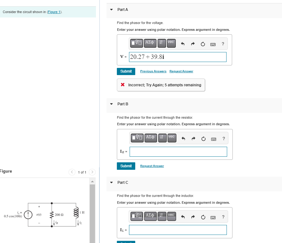 Solved Consider the circuit shown in (Figure 1). Part D | Chegg.com