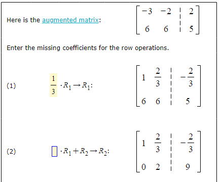 Solved Here is the augmented matrix: 6 6 5 Enter the missing | Chegg.com