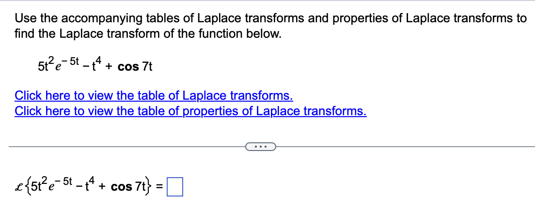 Solved Use the accompanying tables of Laplace transforms and | Chegg.com