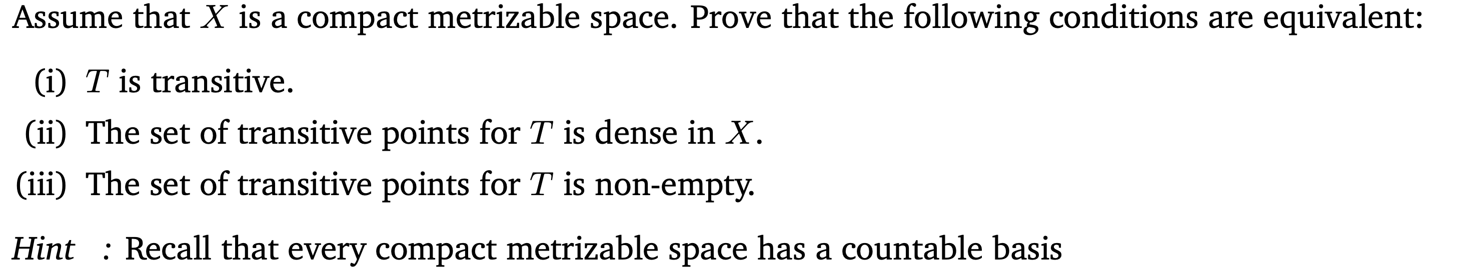 Solved Assume that X is a compact metrizable space. Prove | Chegg.com