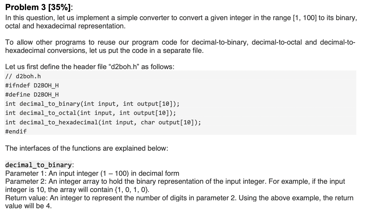 Solved Problem 3 [35\%]: In this question, let us implement | Chegg.com
