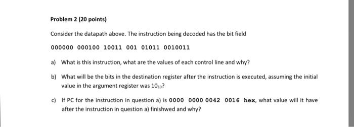 Problem 2 (20 points) Consider the datapath above. | Chegg.com
