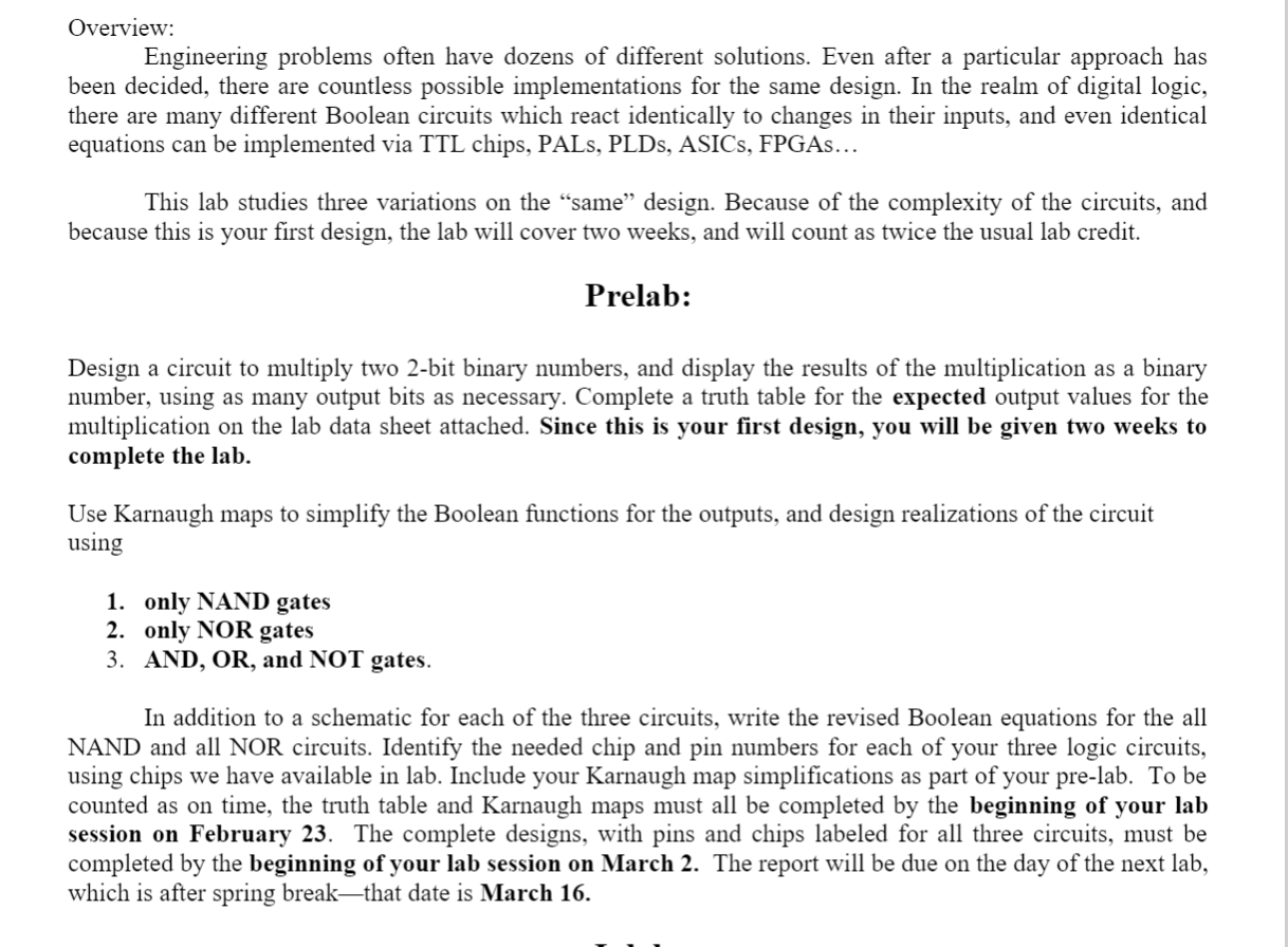 Solved Lab 4: Design Alternatives Design a circuit to | Chegg.com