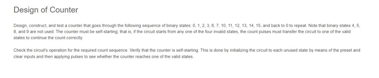 Solved 9.10 EXPERIMENT 9: SEQUENTIAL CIRCUITS In this | Chegg.com