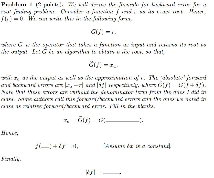Solved Problem 1 (2 points). We will derive the formula for | Chegg.com Solved Problem 1 (2 points). We will derive the formula for | Chegg.com