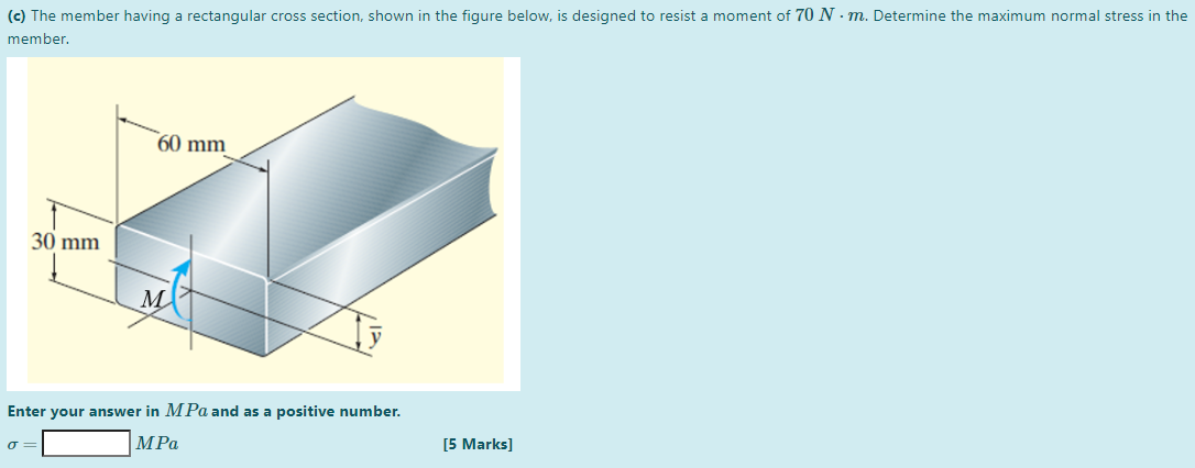 Solved (c) The member having a rectangular cross section, | Chegg.com