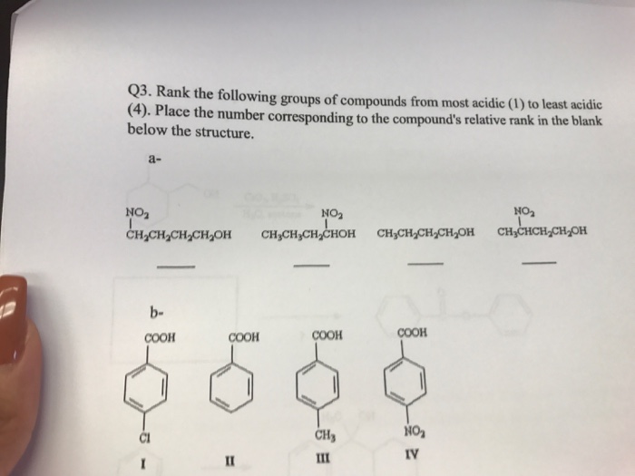Solved Rank the following groups of compounds from most | Chegg.com