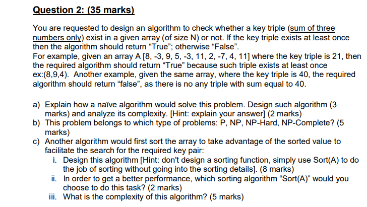 Solved Question 2: (35 marks) You are requested to design an | Chegg.com