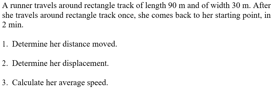 Solved A runner travels around rectangle track of length 90 | Chegg.com ...