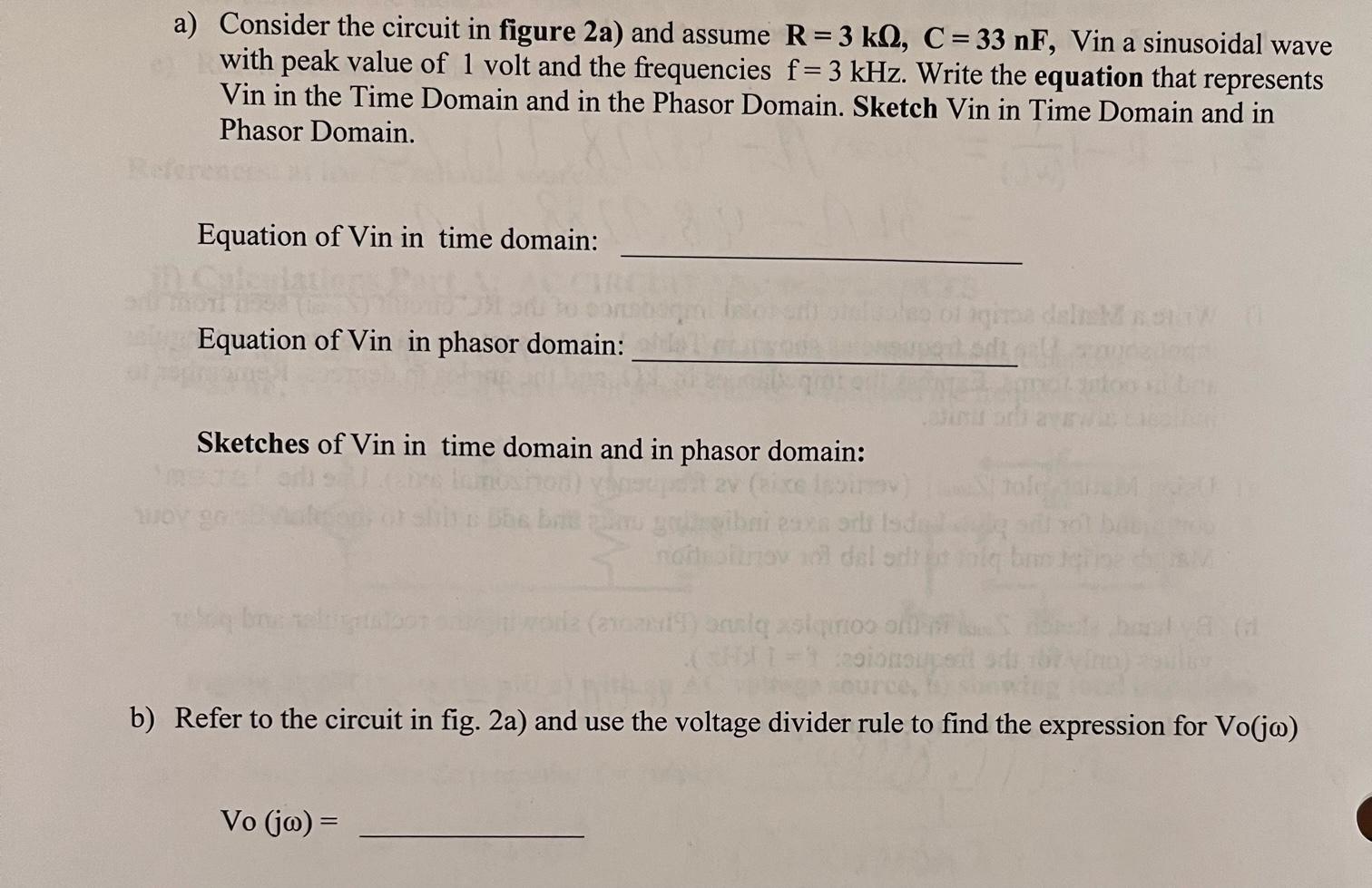 Solved Figure 2. RC series circuit: a) with an AC voltage | Chegg.com