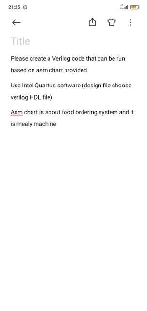 21:25 illa 1 G Title Please create a Verilog code | Chegg.com