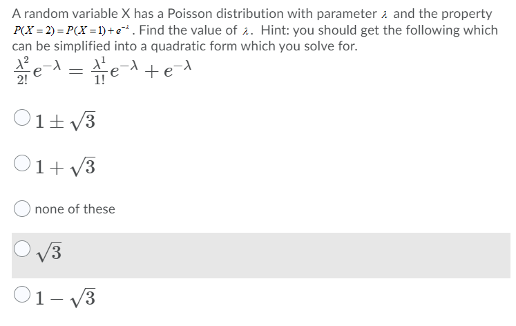 Solved A random variable X has a Poisson distribution with | Chegg.com