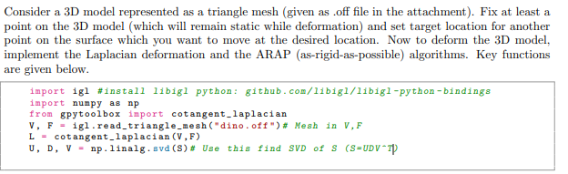 Solved Consider a 3D model represented as a triangle mesh | Chegg.com