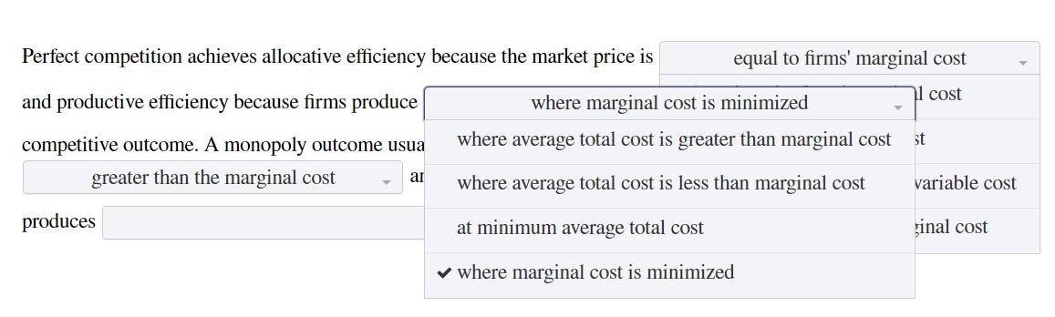 Solved Complete the statement on allocative and productive | Chegg.com