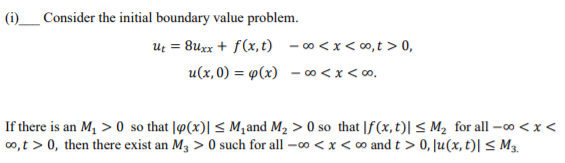 Solved (1)_ Consider the initial boundary value problem. Ut | Chegg.com