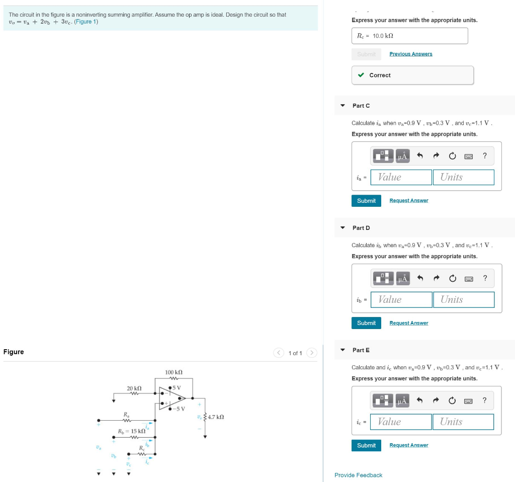 Solved The circuit in the figure is a noninverting summing | Chegg.com