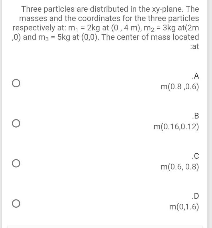 Solved Three particles are distributed in the xy-plane. The | Chegg.com