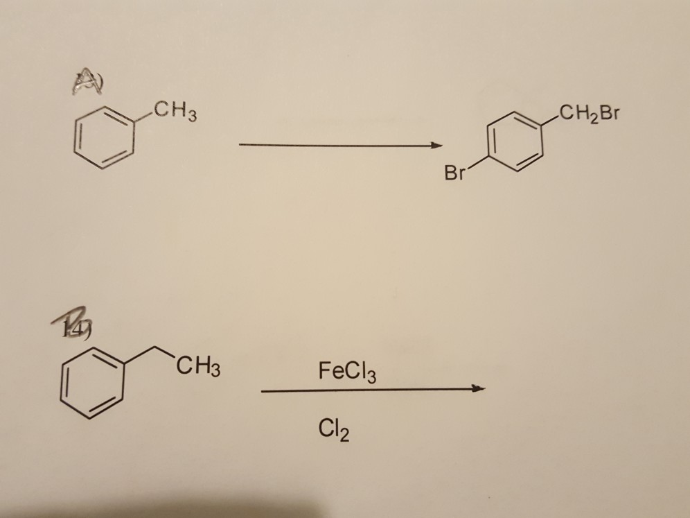 Solved CH2Br CH3 Br CH3 FeCl3 Cl2 5) он Br 1) NaNH2 3 2) | Chegg.com