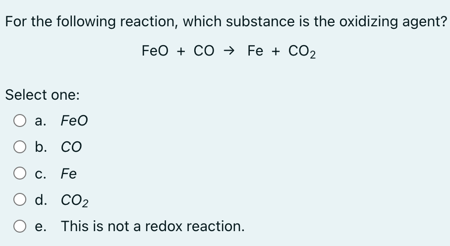 [Solved]: For the following reaction, which substance is t