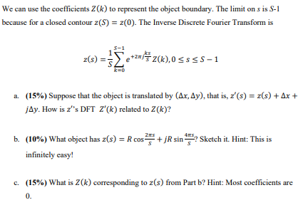 3. Object Representation ( 40% ): We can represent an | Chegg.com