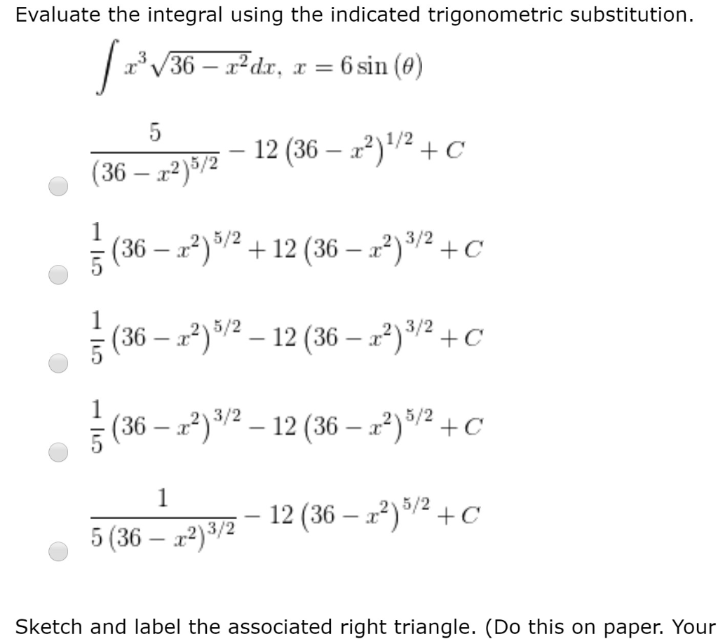 Solved Evaluate the integral using the indicated | Chegg.com