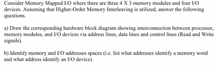 Consider Memory Mapped I/O where there are three 4 X | Chegg.com