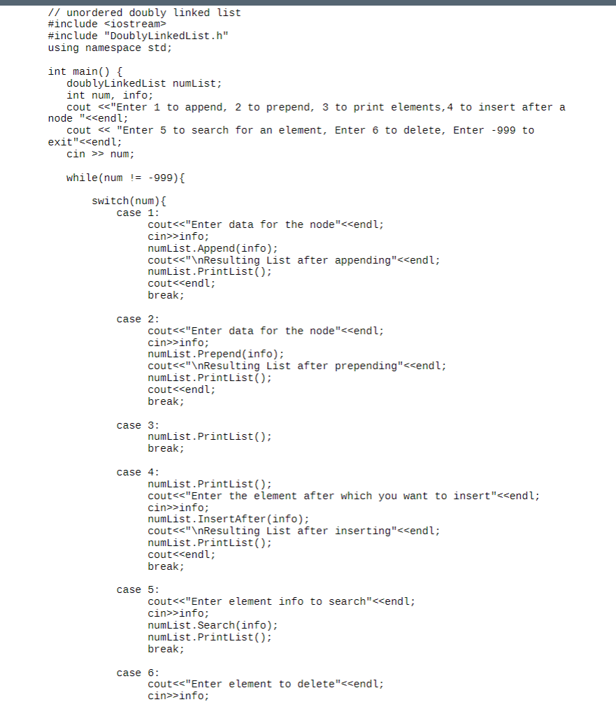 Solved The code inside those is for singly-linked list and | Chegg.com