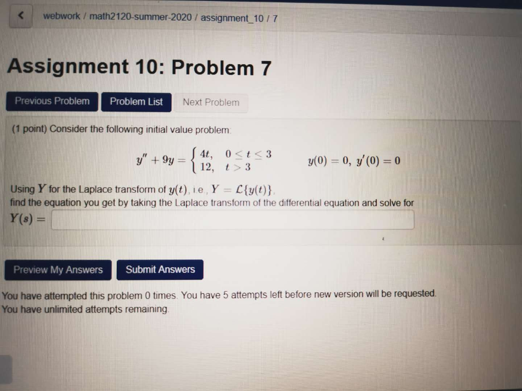 Solved webwork / math2120-summer-2020 / assignment_10/7 | Chegg.com